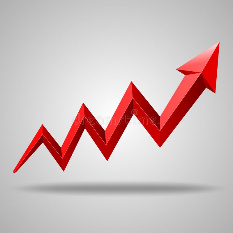 Business charts red arrow stock vector. Illustration of flat - 98939107