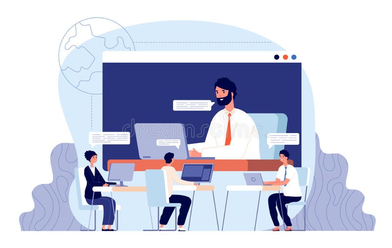 Business Chat Interview. Video Internet Call, Virtual Business ...