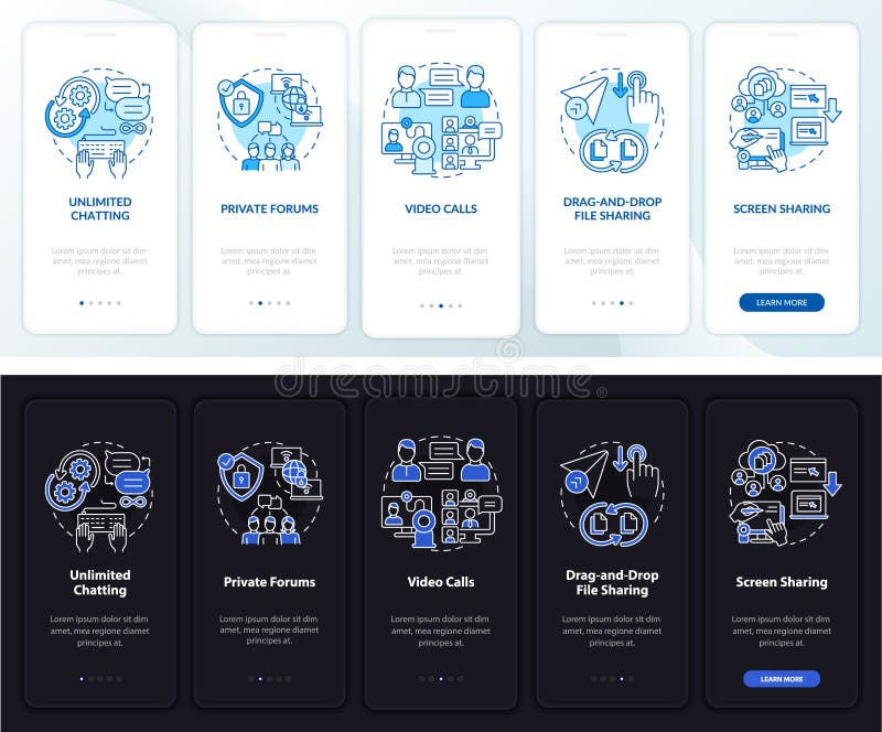 Business Chat Service Onboarding Mobile App Page Screen Stock Vector ...