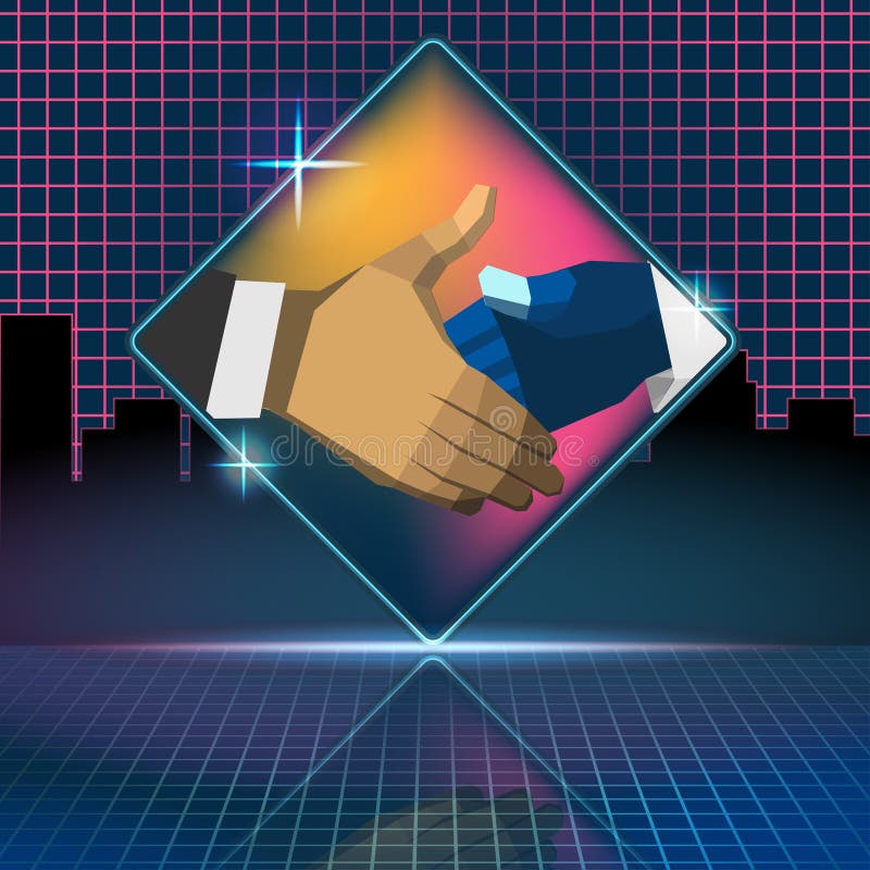 Business Check Hand Deal Retro Style Vector Stock Vector - Illustration ...