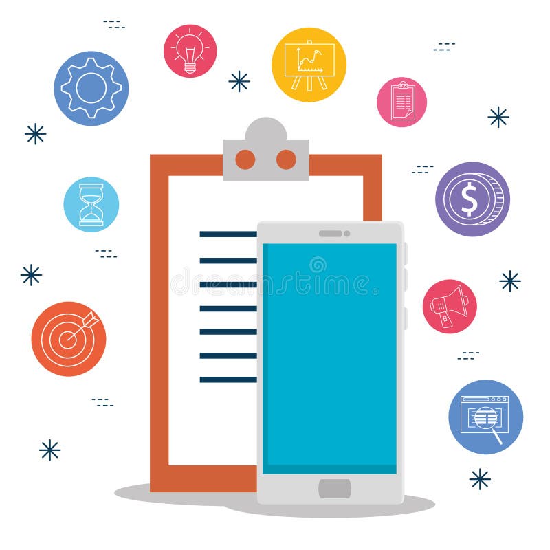 Business Check List with Smartphone Technology Stock Vector ...