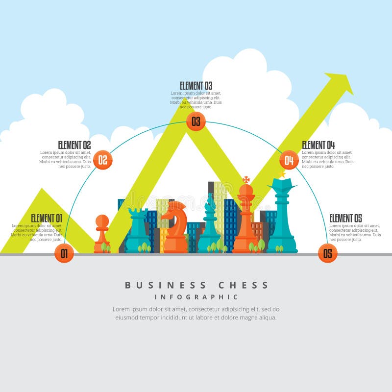 Business Chess Infographic stock vector. Illustration of design - 67050709
