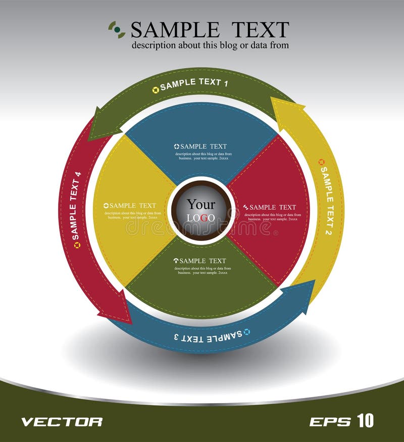 Cyclic Diagram with Four Steps and Icons. Stock Vector - Illustration ...