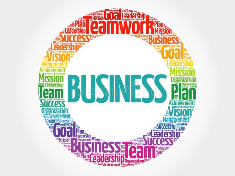 Business circle word cloud stock illustration. Illustration of concept ...