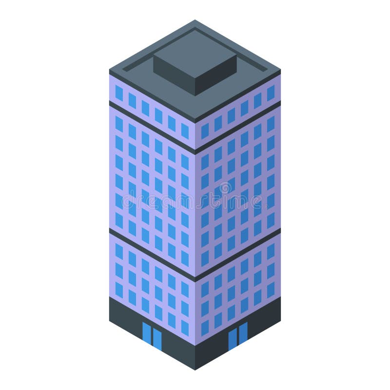 Business City Center Icon, Isometric Style Stock Vector - Illustration ...