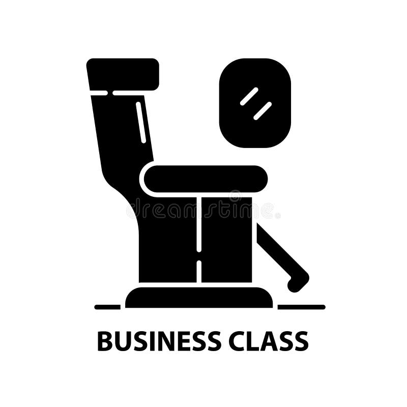 Business Class Icon, Black Vector Sign with Editable Strokes, Concept ...