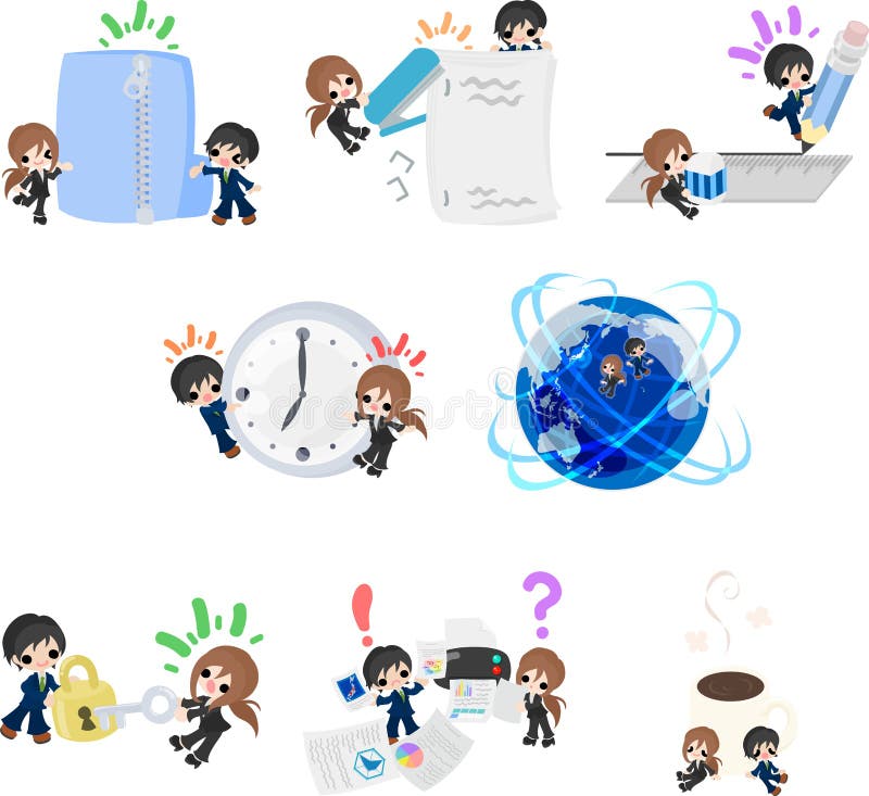 The Clip Arts about Business and Office Stock Vector - Illustration of ...