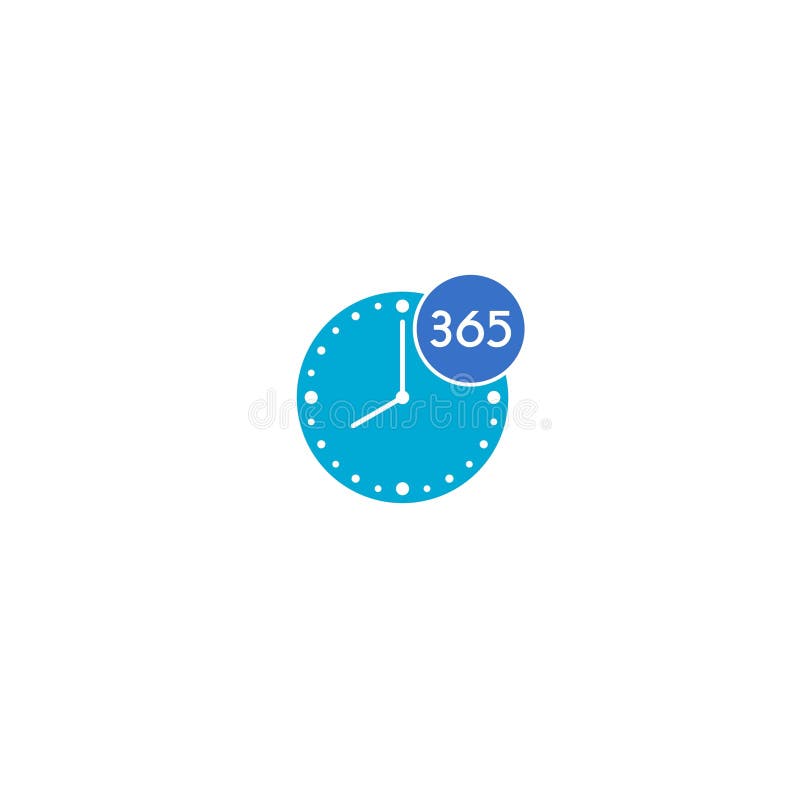 Business Clock 365 Days Icon. 365 Service Icon Stock Vector ...