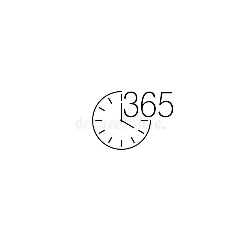 Business Clock 365 Days Icon. 365 Service Icon Stock Vector ...