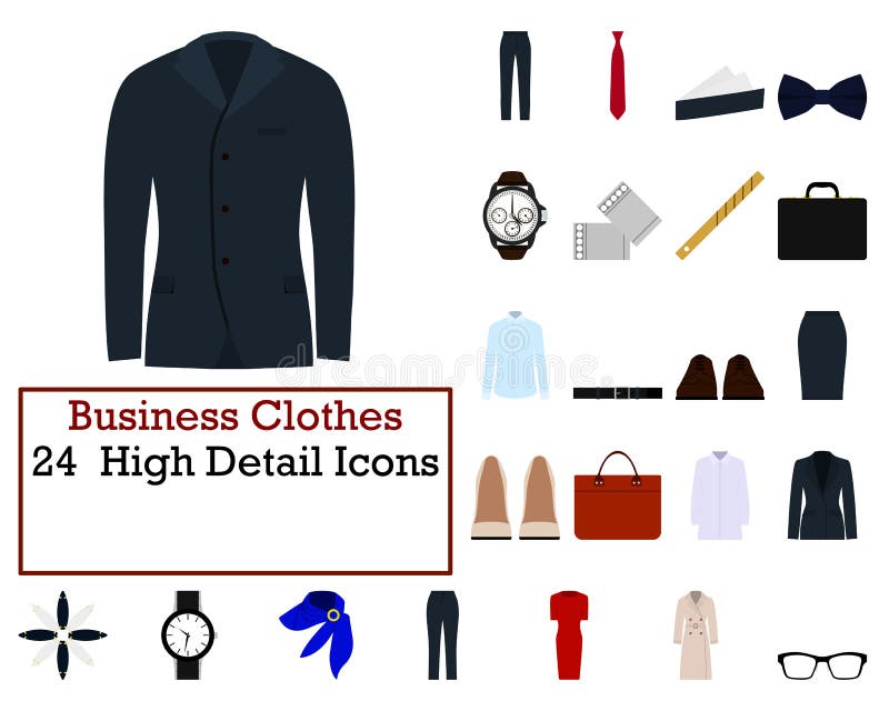 Business Clothes Icon Set stock vector. Illustration of decorative ...