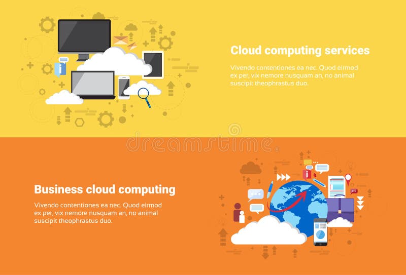 Business Cloud Computing Database Services Web Technology Banner Stock ...