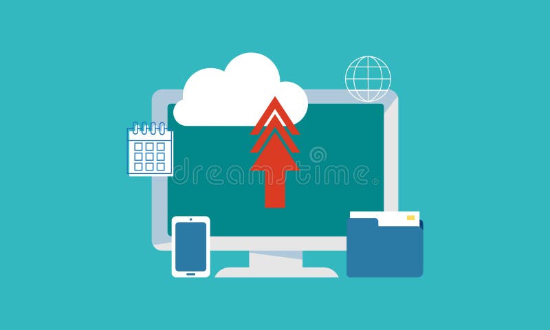 Business Cloud Computing Technology Concept. Modern Vector Illustration ...