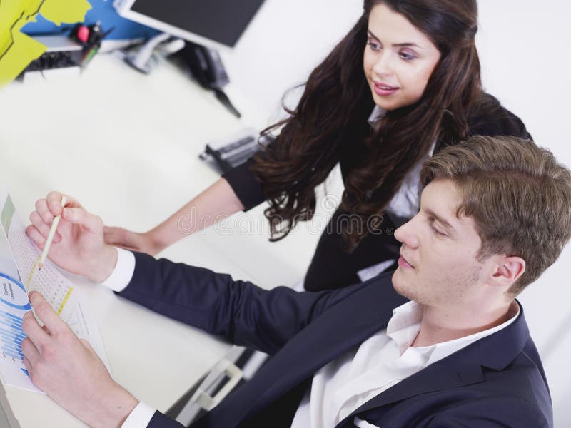 Business Co-workers at Desk, Working Stock Photo - Image of teamwork ...