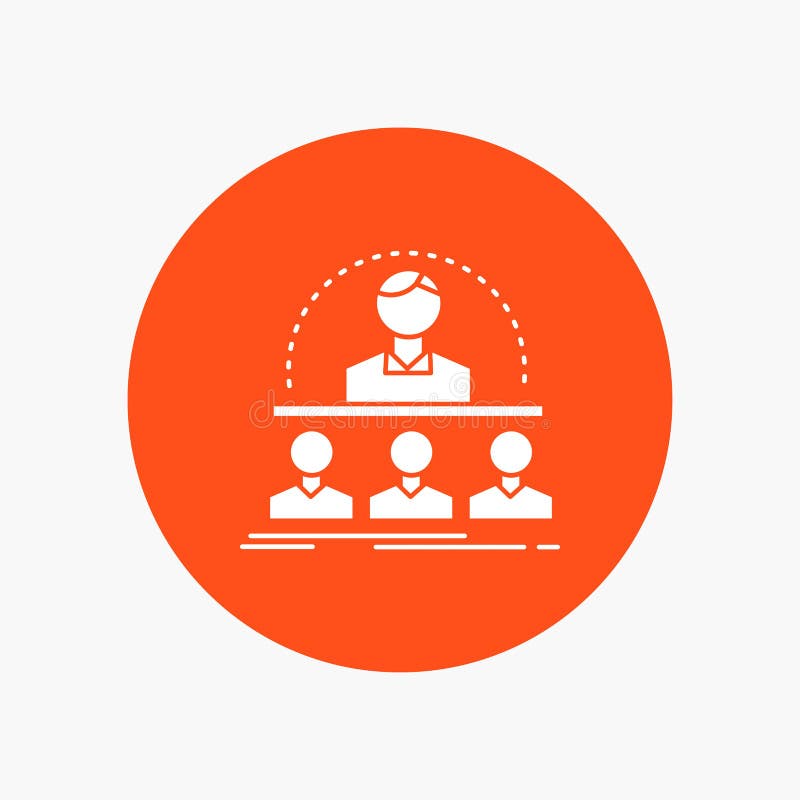 Business, Coach, Course, Instructor, Mentor White Glyph Icon in Circle ...