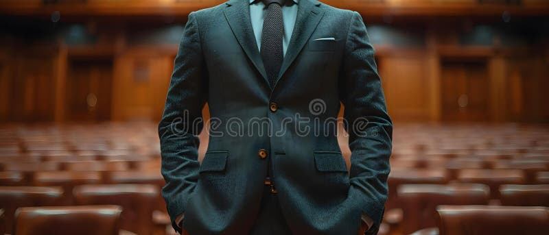 Business Coach in Suit Presenting Lecture in Office Setting. Concept ...