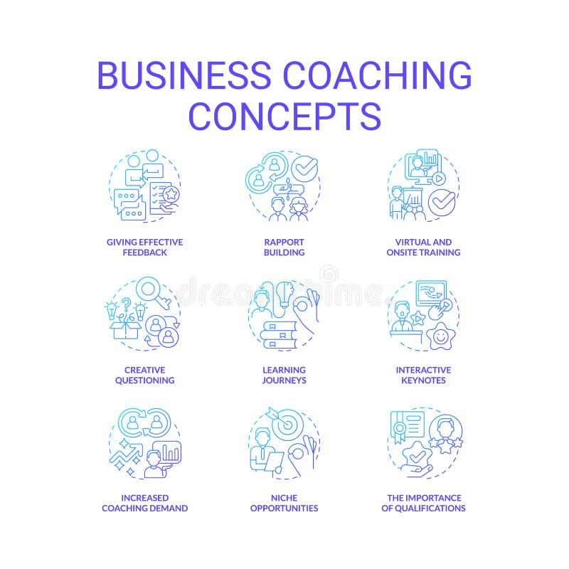 Business Coaching Concept Icons Set Stock Illustration - Illustration ...