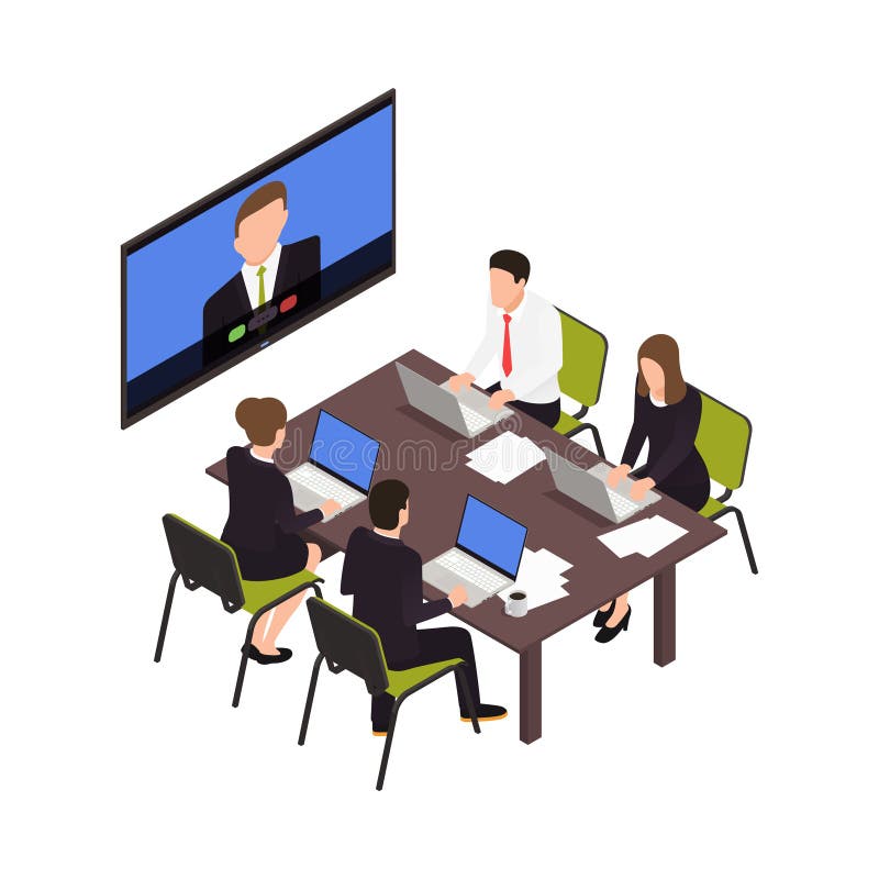 Business Coaching Meeting Composition Stock Vector - Illustration of ...