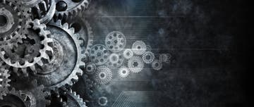 Business Cogs Technology Banner Background Stock Image - Image of ...
