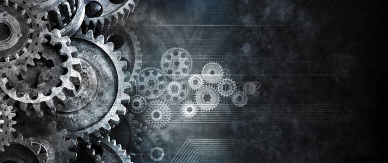 Business Cogs Technology Banner Background Stock Image - Image of ...