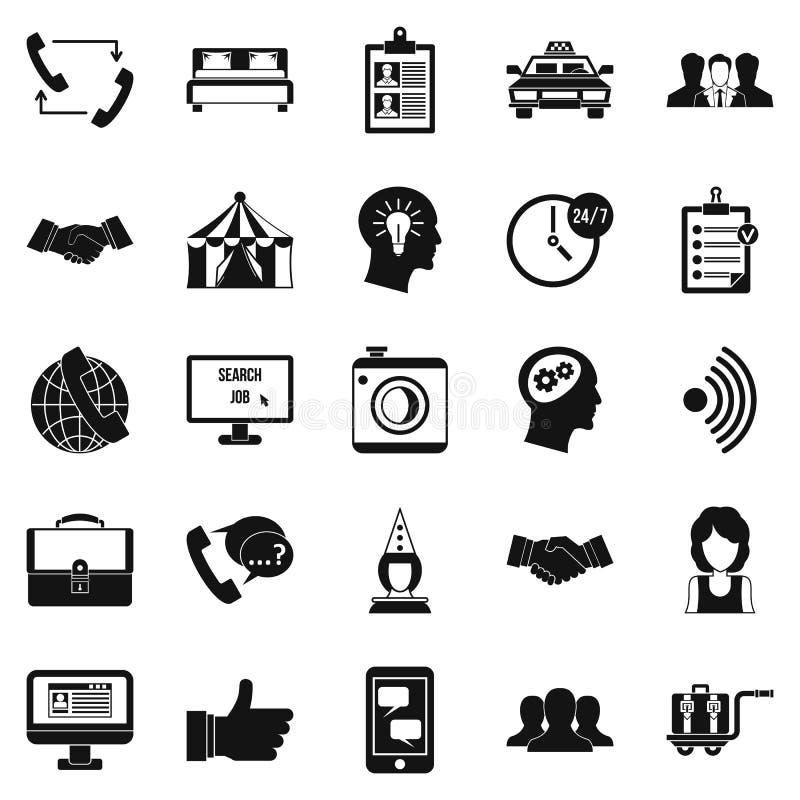 Business Coherence Icons Set, Simple Style Stock Vector - Illustration ...