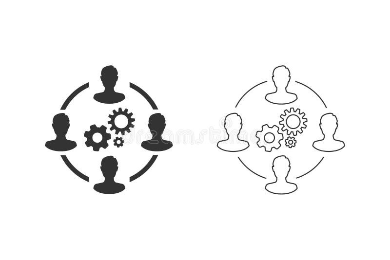 Business Collaborate Icon Set Vector Image Stock Vector - Illustration ...