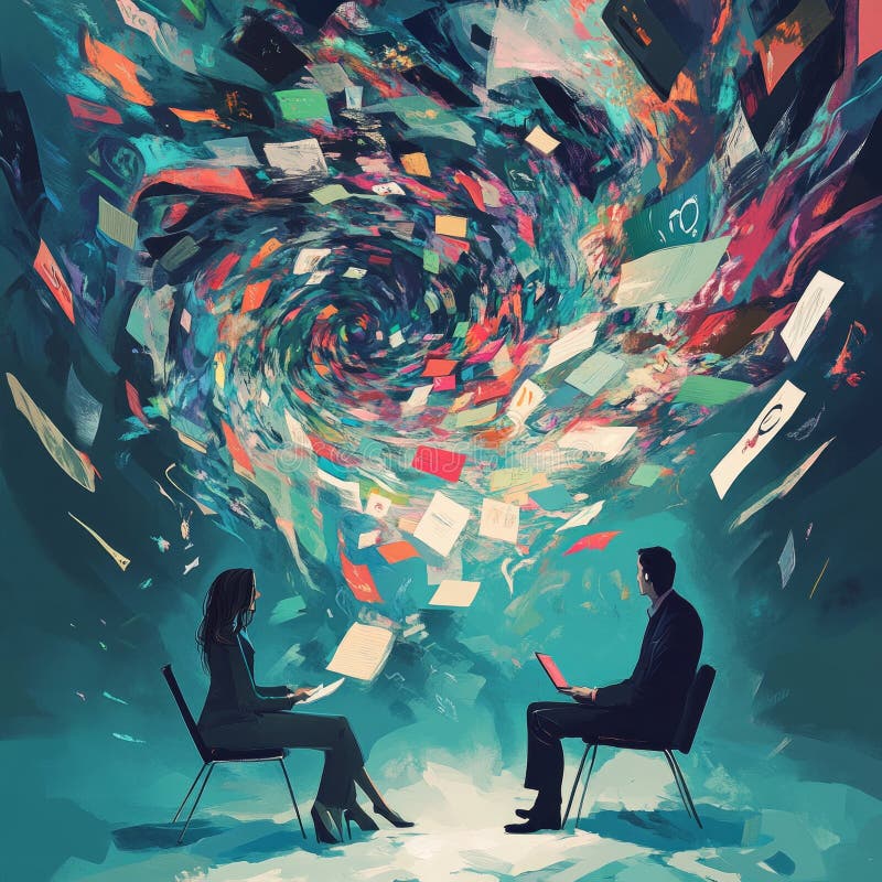 Business Collaboration Amidst Creative Chaos with Digital Vortex Stock ...