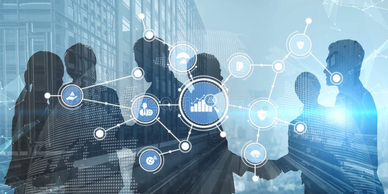 Business Collaboration and Teamwork Concept, Digital Network Graphic ...