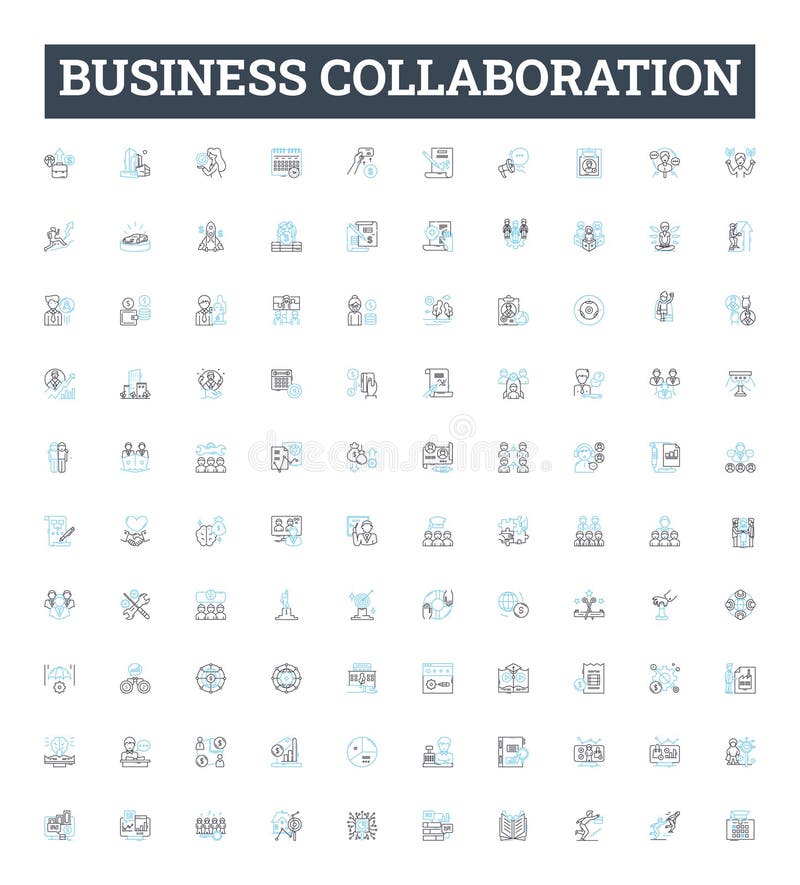 Business Collaboration Vector Line Icons Set. Cooperation, Networking ...