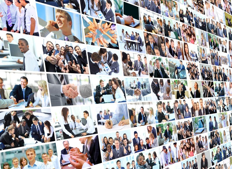 Collage of Different Business Images Stock Photo - Image of exchange ...