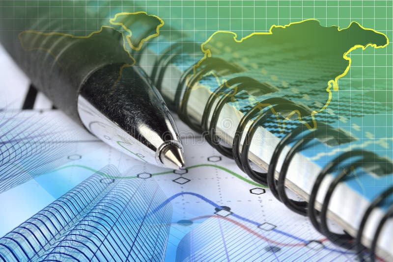 Map, graph and buildings stock photo. Image of effectiveness - 167764256