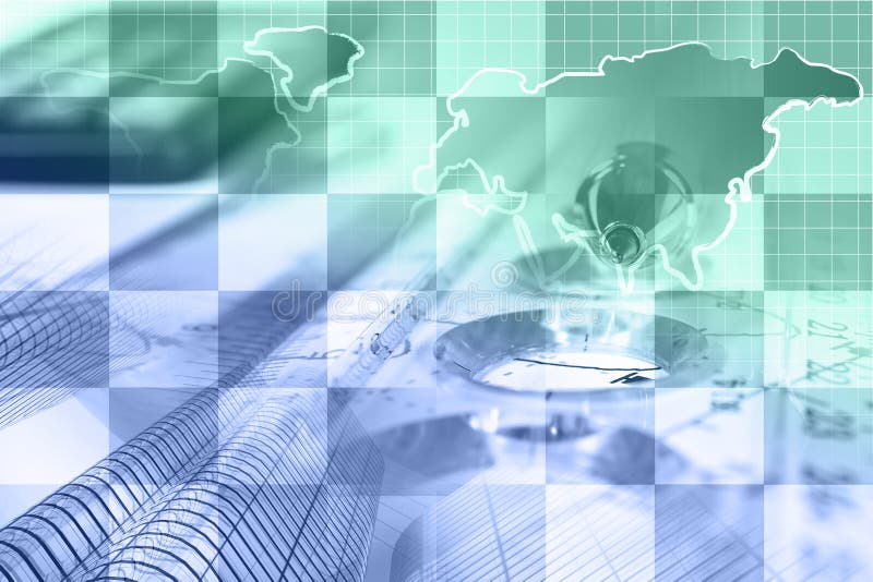 Map, graph and buildings stock image. Image of financial - 158398413