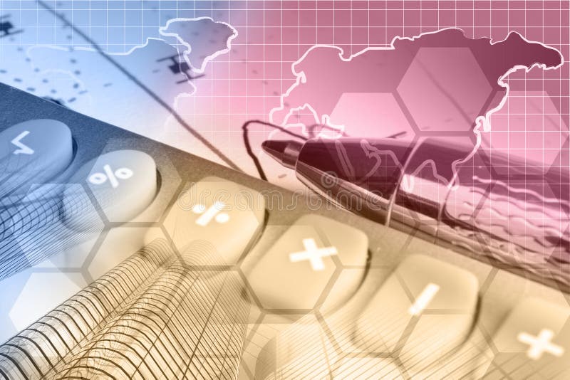 Map, graph and buildings stock image. Image of account - 167125491