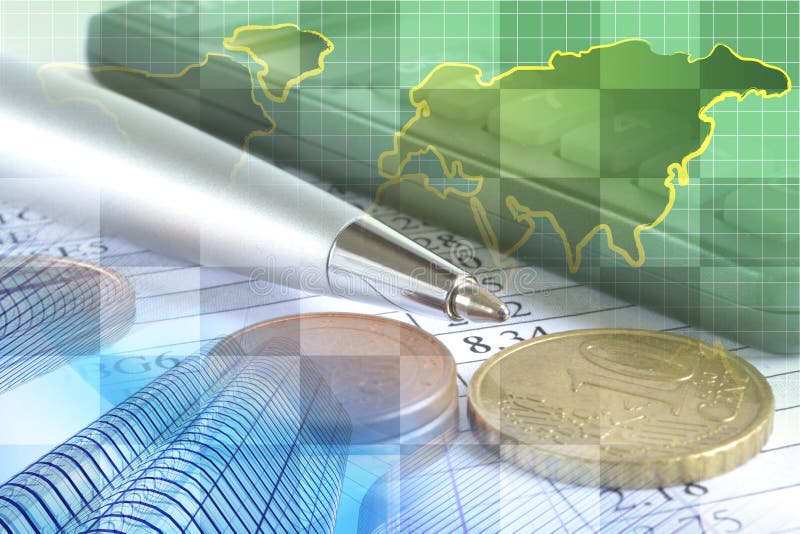 Map, table and buildings stock illustration. Illustration of commerce ...
