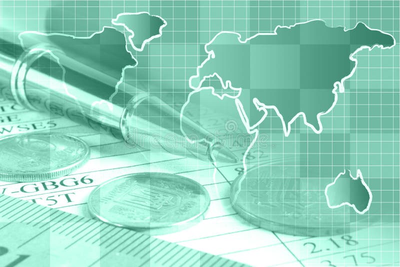 Map, table and coins stock photo. Image of corporate - 159726434