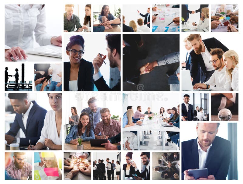 Business Collage with Scene of Business Person at Work Stock Image ...