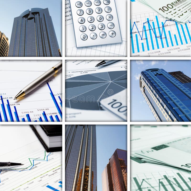 Business collage stock image. Image of dollar, euros - 15871801