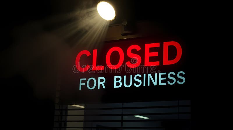 Business Collapse - Dramatic Spotlight Casting Rays Above Red and Blue ...