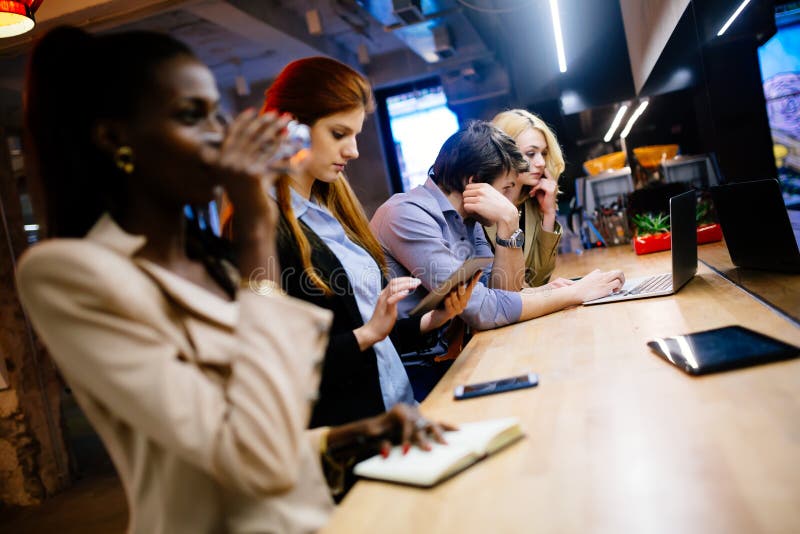 Business Colleagues Bonding in Pub Stock Image - Image of enjoyment ...