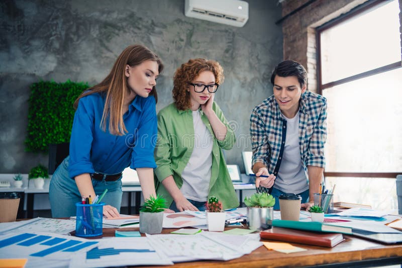 Business Colleagues Collaborating Project Modern Workspace Fostering ...