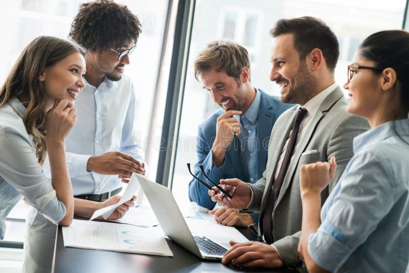 Business Colleagues in Conference Meeting Room during Presentation ...