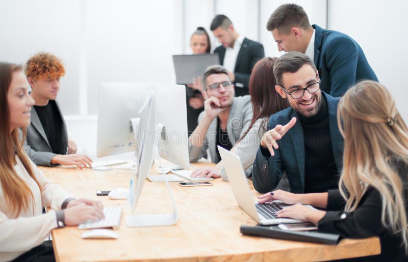 Business Colleagues Discussing Work Issues in the Workplace. Stock ...