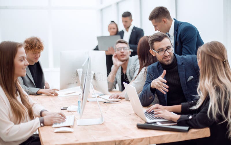 Business Colleagues Discussing Work Issues in the Workplace. Stock ...