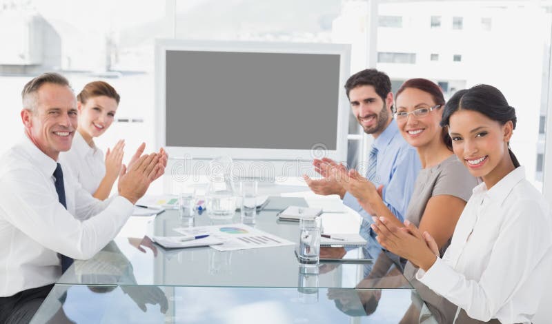 Business Colleagues Giving Applause Stock Image - Image of businessman ...