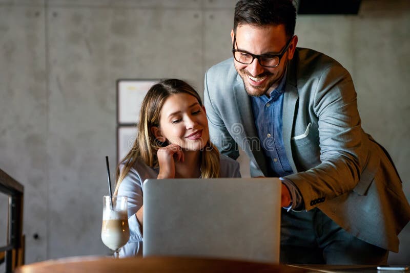 Business Colleagues Having Conversation during Coffee Break Stock Photo ...