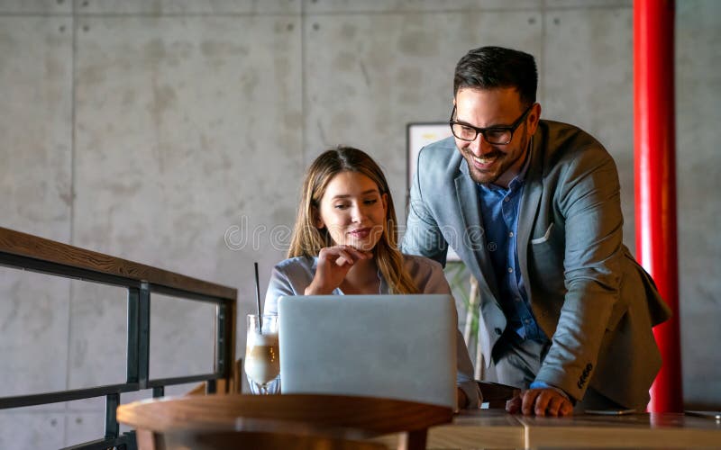 Business Colleagues Having Conversation during Coffee Break Stock Image ...