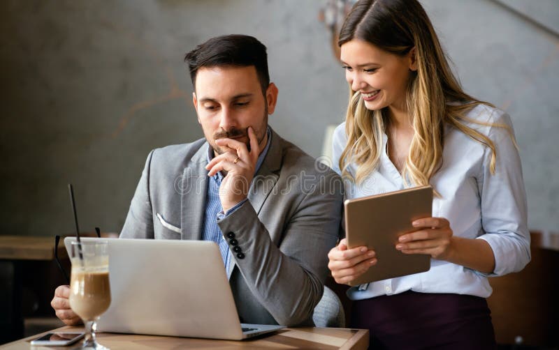 Business Colleagues Having Conversation during Coffee Break Stock Image ...