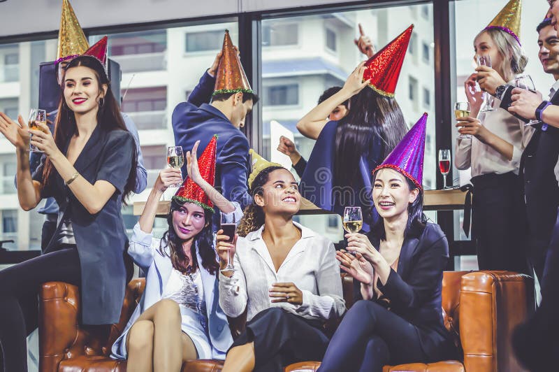 Business Colleagues Having Party. Stock Image - Image of anniversary ...