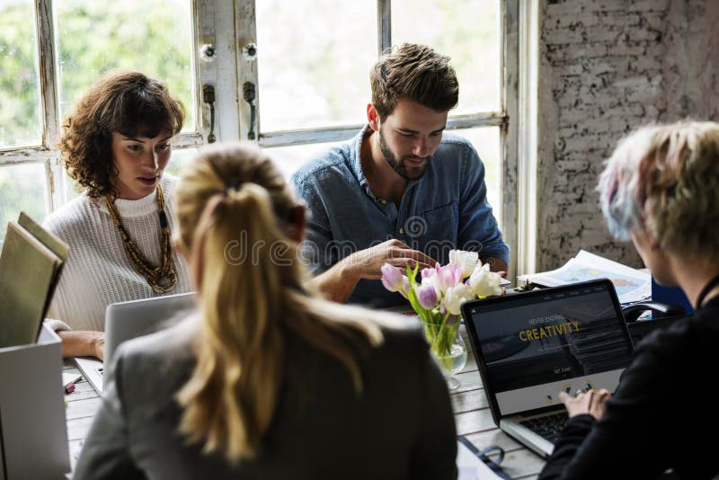 Business Colleagues Together Teamwork Working Office Stock Image ...