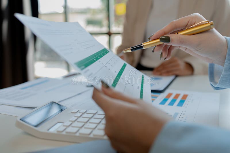 Business Colleagues Working Together on Desktop Computer at Office ...