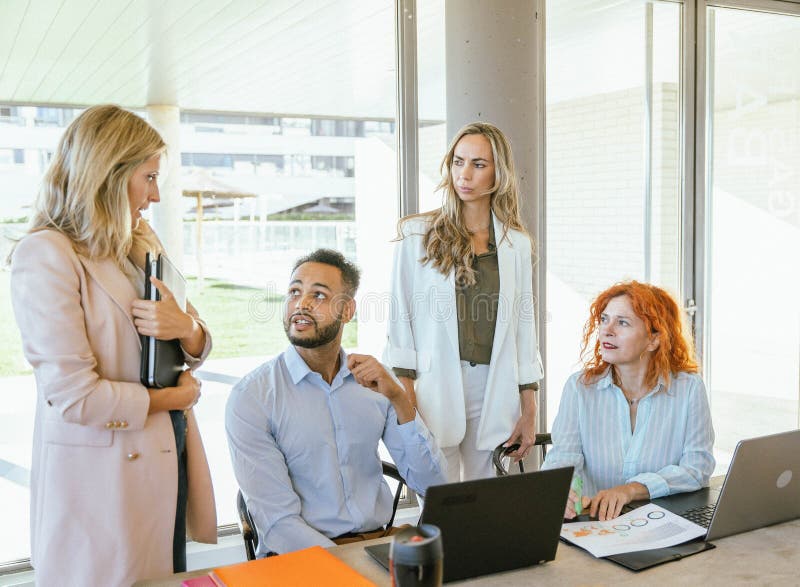 Business Colleagues Working Together in the Office Stock Photo - Image ...